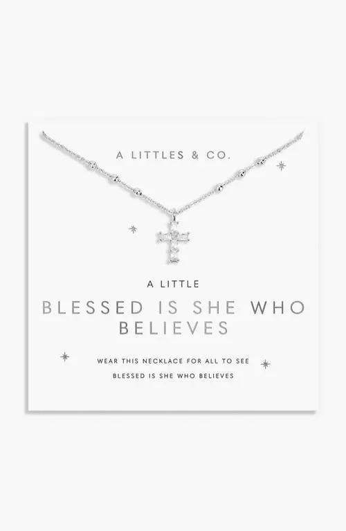 A LITTLES & CO. A Little 'blessed Is She Who Believes' Necklace - Silver Plated