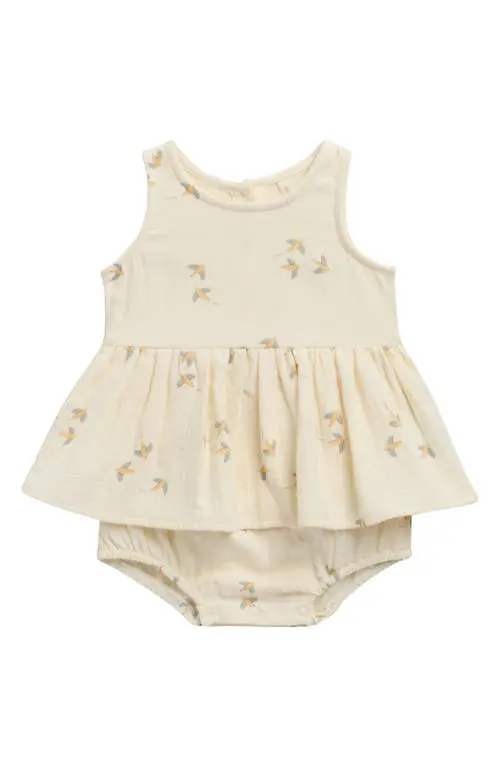 QUINCY MAE Skirted Organic Cotton Romper - Ivory