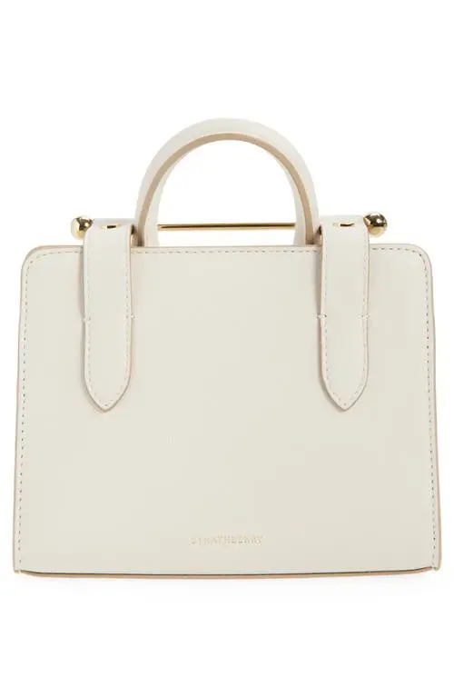 Strathberry Nano Floral Print Leather Tote - White