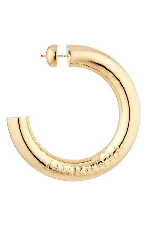 Carolina Herrera Engraved Hoop Earrings