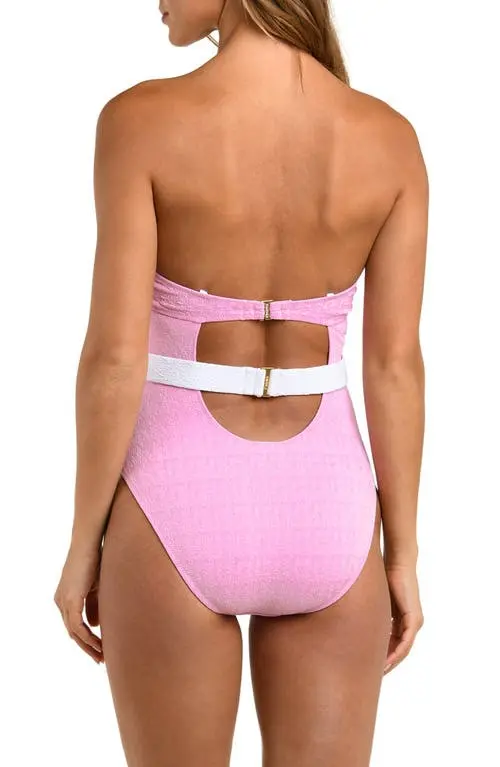 L'Agence Amie Colorblock Jacquard One-piece Swimsuit