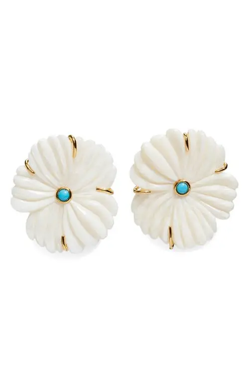 LIZZIE FORTUNATO Mother-of-pearl Stud Earrings - White
