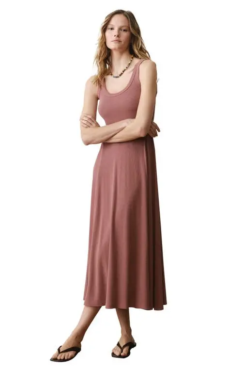 lexi rib fit and flare midi dress Marine Layer Lexi Rib Fit and Flare Black Sz Large Midi Dress