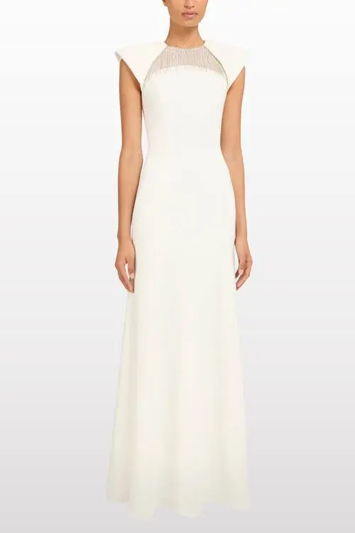 Jenny Packham Sonder Embellished Maxi Dress - Vanilla