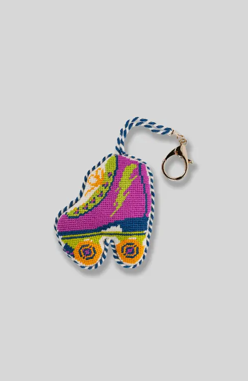 FURBISH Needlepoint Roller Skate Charm - Bright Pink