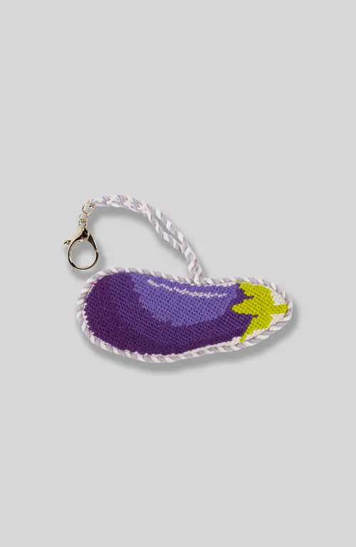 FURBISH Eggplant Emoji Bag Charm - Purple