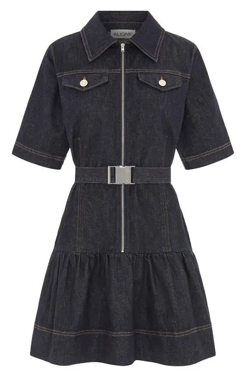 ALIGNE Amanda Belted Denim Dress