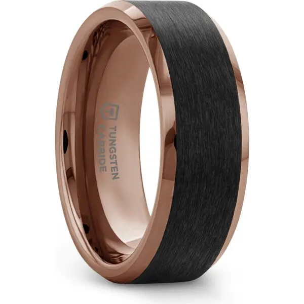 LARSON JEWELERS Ferros Tungsten Ring - Espresso Plated
