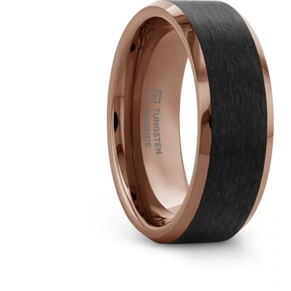 LARSON JEWELERS Ferros Tungsten Ring - Espresso Plated