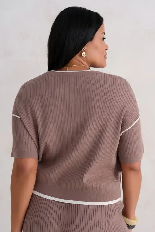 KADA The Awaken Rib V-neck - Terra