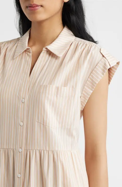 Eliza J Cap Sleeve Tiered Shirtdress