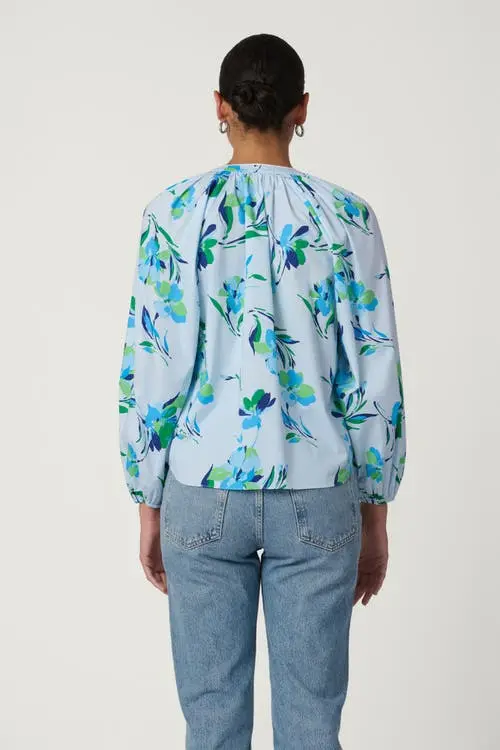 Shoshanna Seabreeze Print Poplin Mira Top