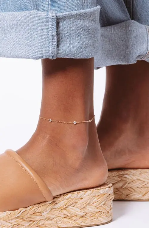 SET & STONES Faye Anklet With Cubic Zirconia Bezel Stations