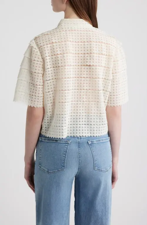 FRAME The Lattice Crochet Button-up Top