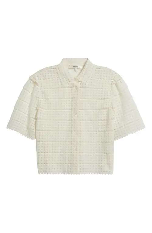 FRAME The Lattice Crochet Button-up Top