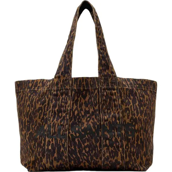 ALLSAINTS Izzy Leopard Print Denim Tote