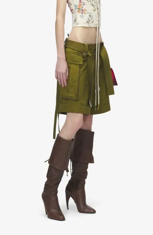 Alexander McQueen Horn Heel Leather Knee High Boots