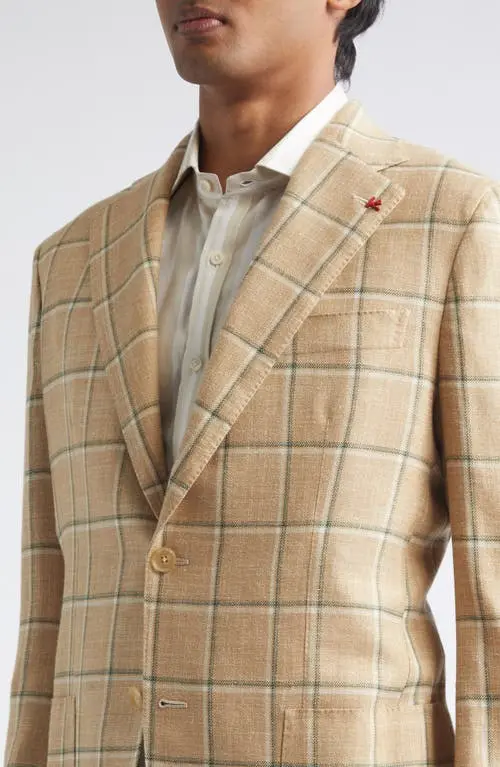 Isaia Windowpane Check Wool Sport Coat