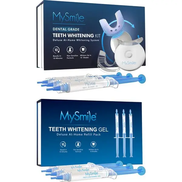 MYSMILE Original Teeth Whitening Kit With Gel Refill Pack - Blue