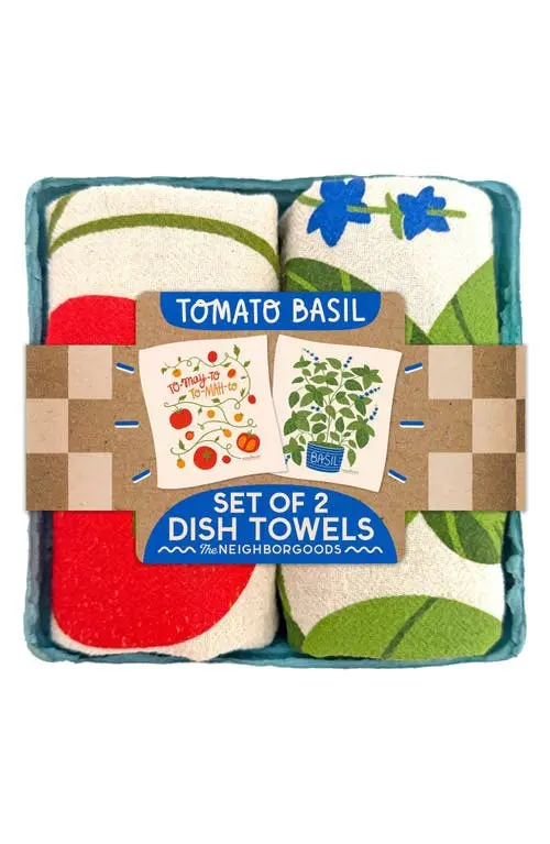 THE NEIGHBORGOODS Set Of 2 Tomato & Basil Dish Towels