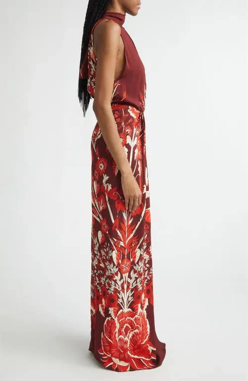 Johanna Ortiz Sacred Currents Floral Print Maxi Dress