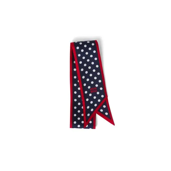 Miu Miu Printed Twill Scarf - Blue/white