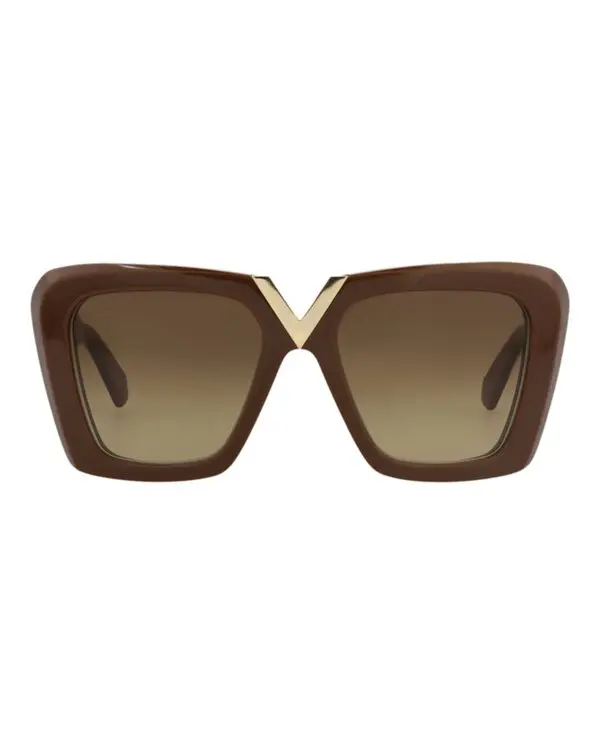 Valentino Garavani Sunglasses Squareframe Acetate - Bron Bron Bron (vls/161b/53)