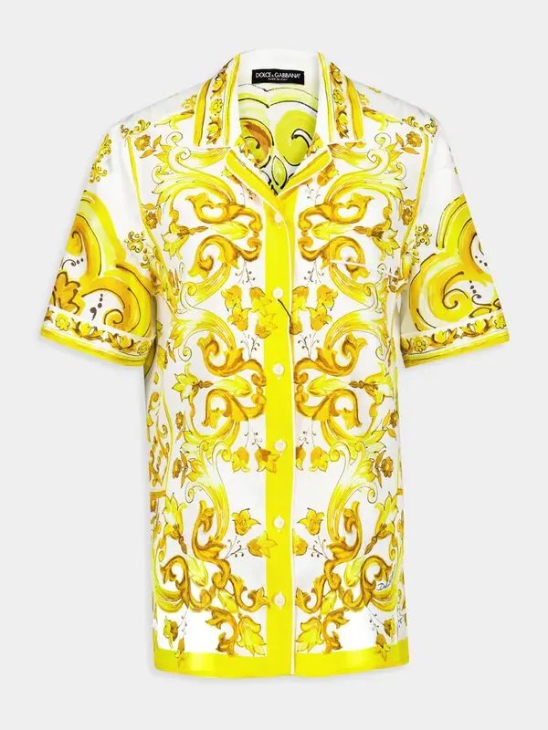Dolce & Gabbana Majolica Print Silk Twill Shirt