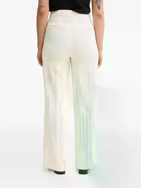 BENETTON Corduroy Wide Leg Trousers - Neutrals