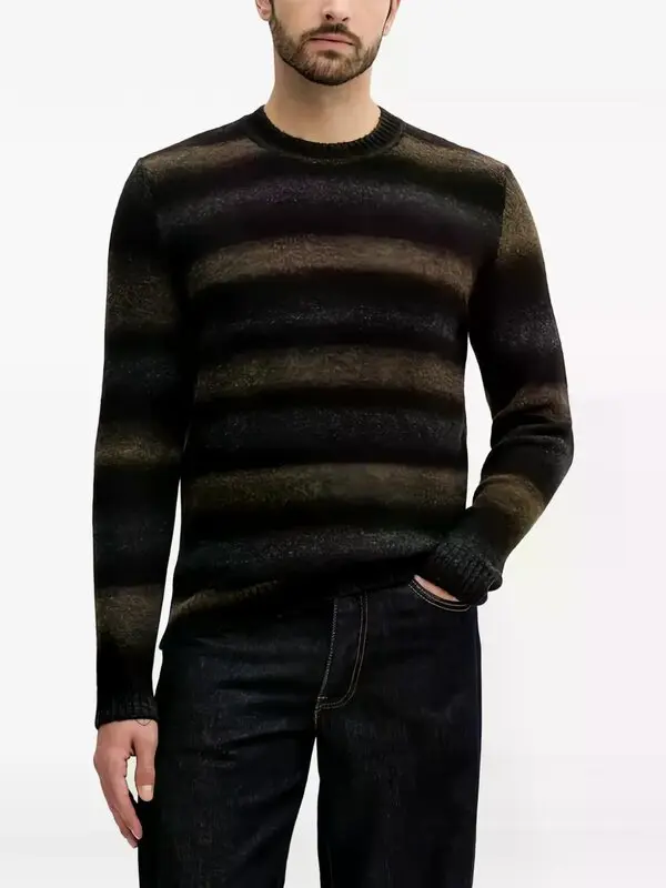 BENETTON Striped Knit Top