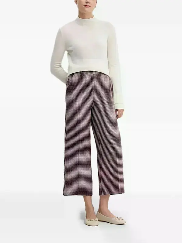 BENETTON Houndstooth Trousers - Purple