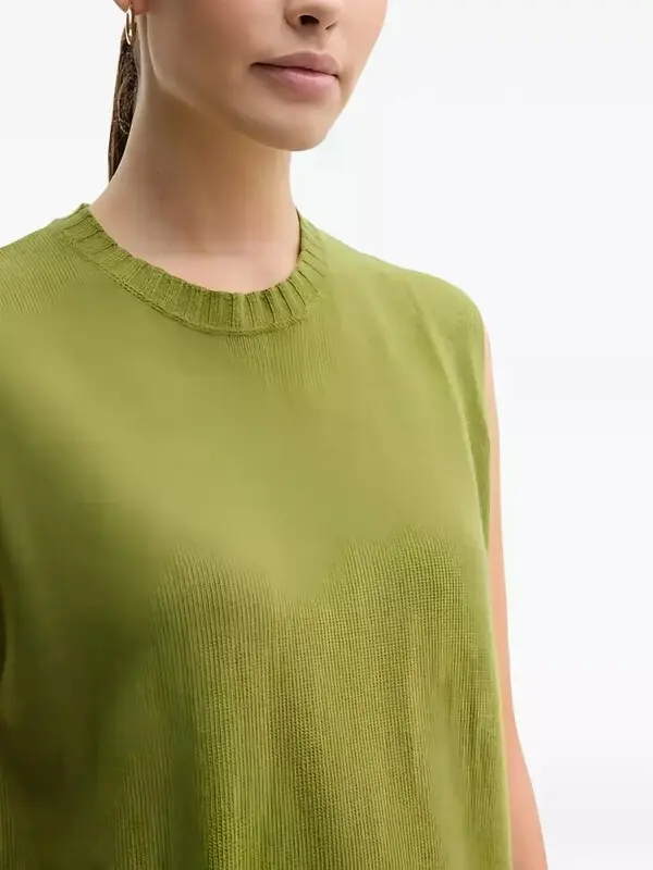 BENETTON Ribbed Sleeveless Knitwear - Green