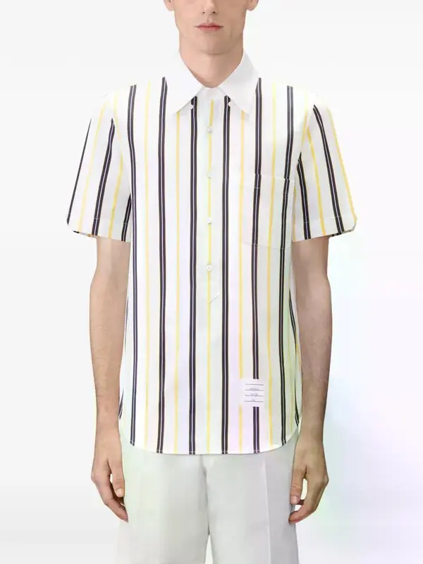 Thom Browne Repp Striped Short-sleeve Shirt