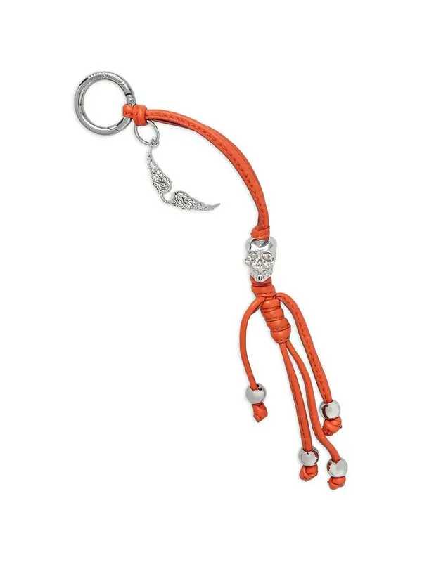 Zadig&Voltaire Skull-motif Keyring - Orange