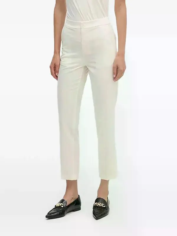 BENETTON Straight Leg Button Closure Trousers - Neutrals