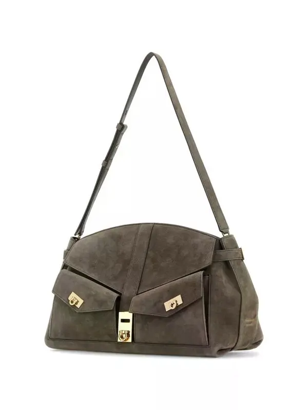 FERRAGAMO Clasp Fastening Shoulder Bag - Grey