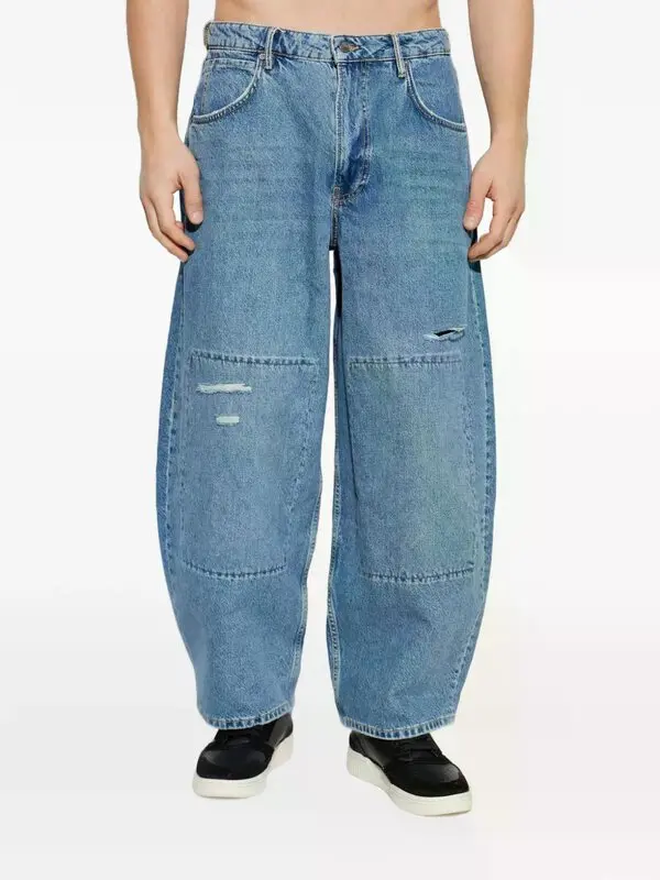 ALLSAINTS Panelled Wide-leg Jeans - Blue