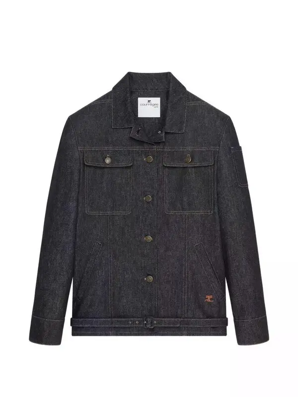 COURREGES Belted Denim Jacket - Blue