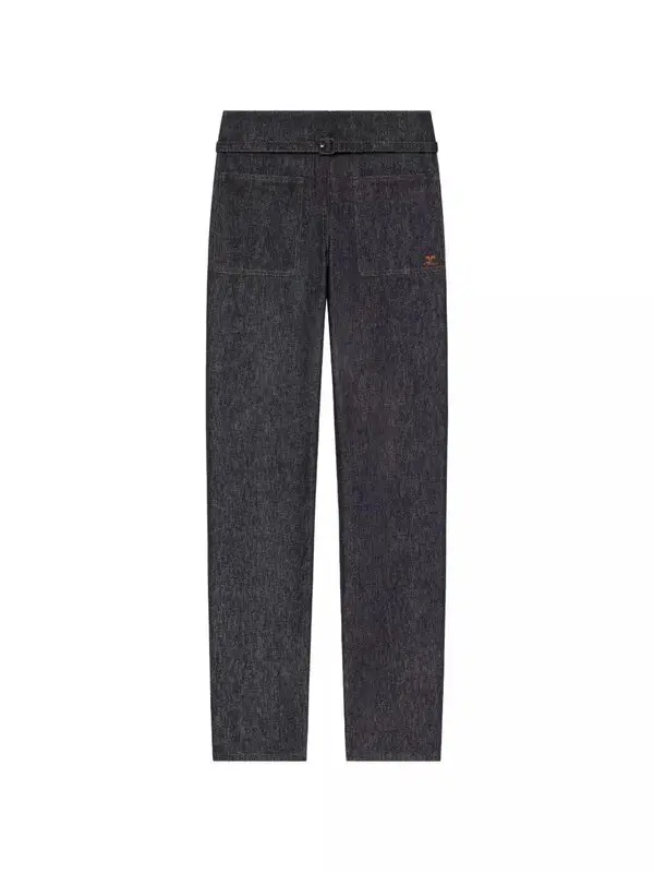 COURREGES Logo-detail Straight Jeans - Blue