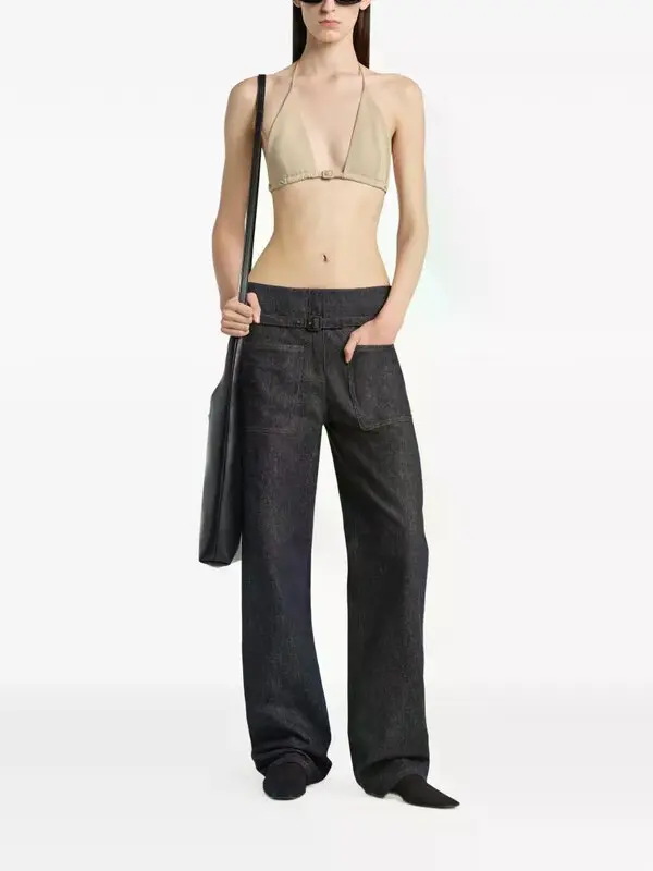 COURREGES Logo-detail Straight Jeans - Blue