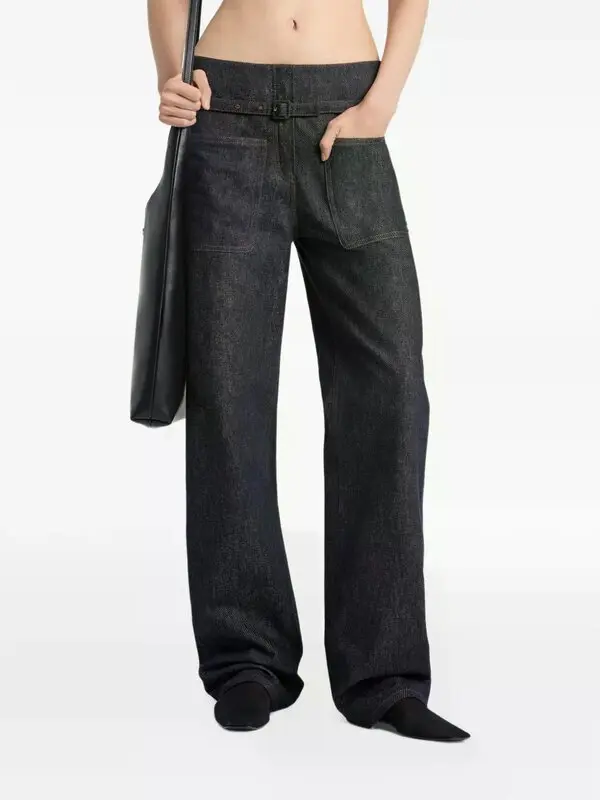 COURREGES Logo-detail Straight Jeans - Blue