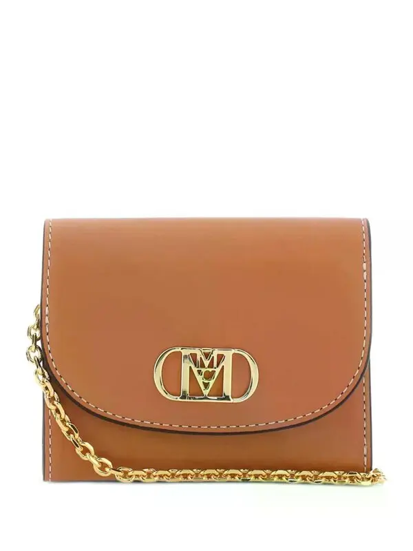 Mcm Mini Mode Travia Logo Leather Wallet - Brown