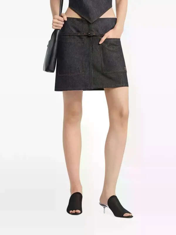 COURREGES Mini Skirt With Flap-pockets - Blue