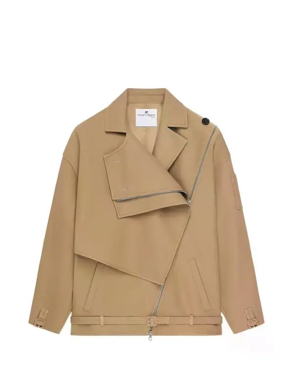 COURREGES Oblique Short Trench Jacket - Neutrals