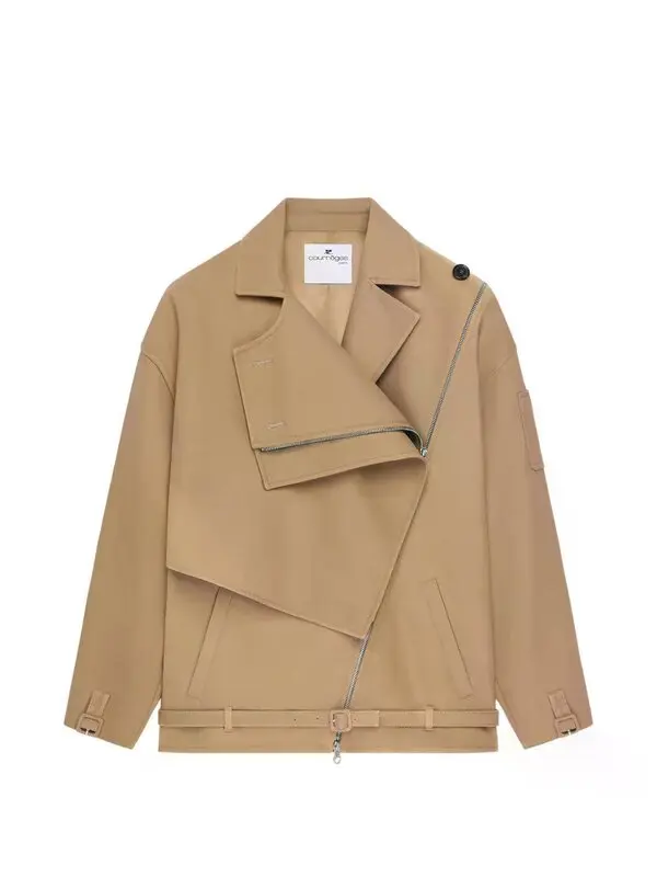 COURREGES Oblique Short Trench Jacket - Neutrals