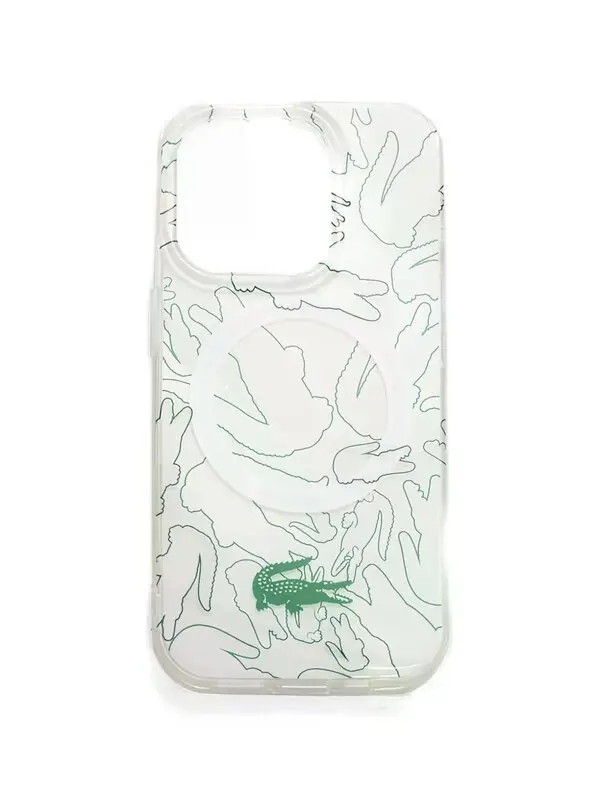 Lacoste Crocodile-pattern Iphone 15 Pro Max Case - White