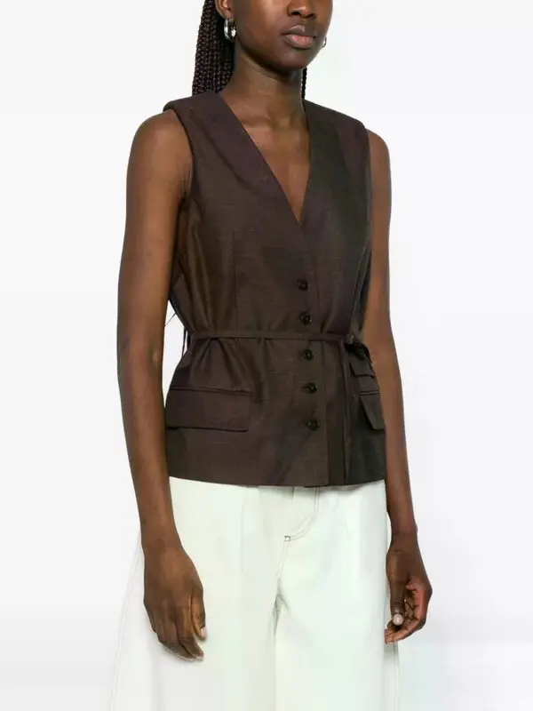 HERSKIND Samos Button-up Waistcoat - Brown