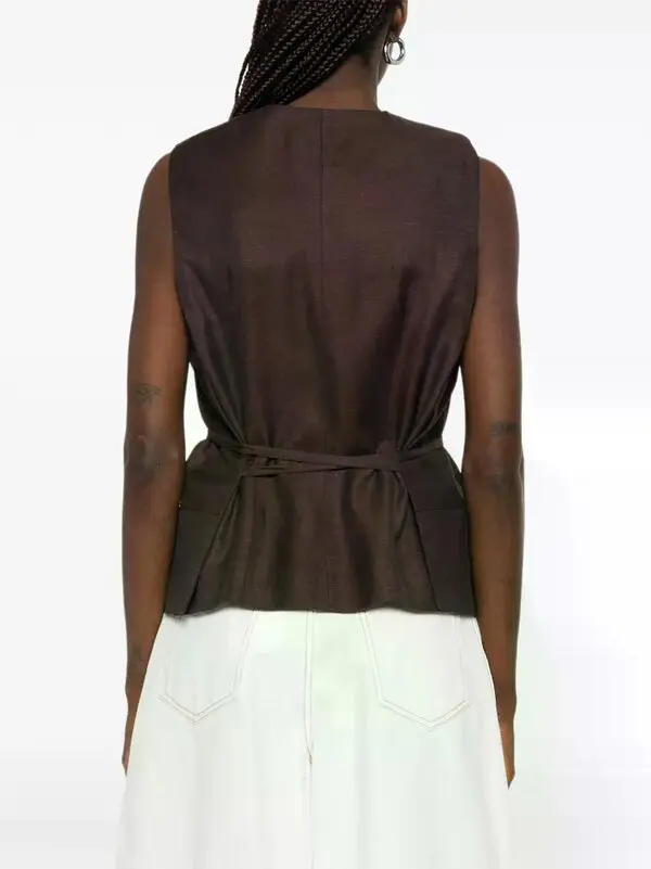 HERSKIND Samos Button-up Waistcoat - Brown