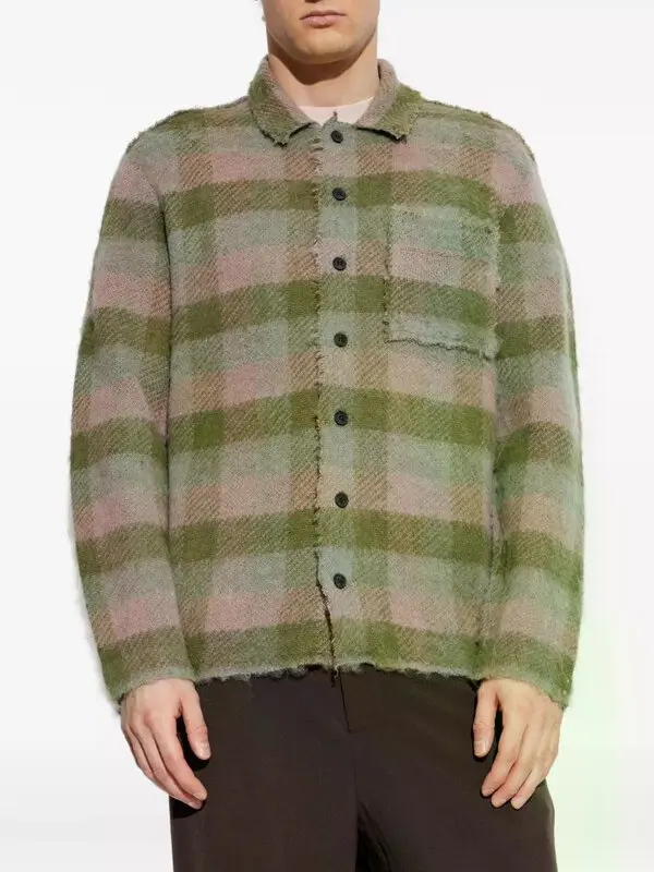 ALLSAINTS Frayed Checke Shirt - Green