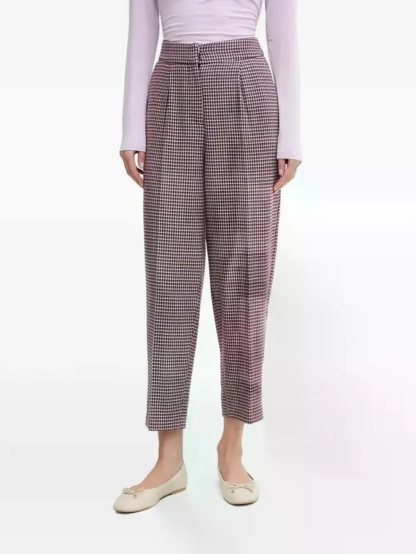 BENETTON Houndstooth Patterned Trousers - Pink